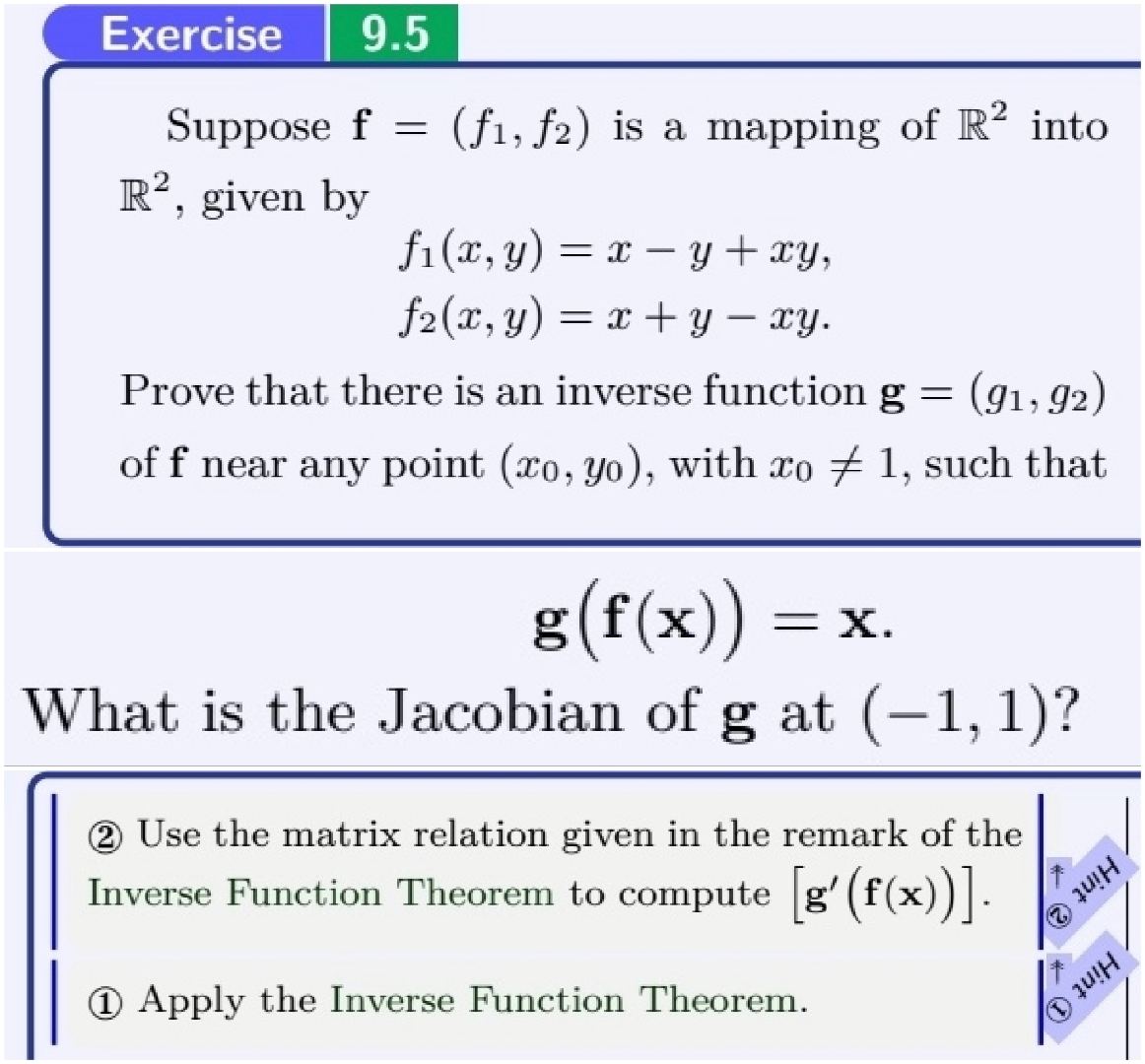 Solved \table[[Exercise,9.5]]Suppose f=(f1,f2) ﻿is a mapping | Chegg.com