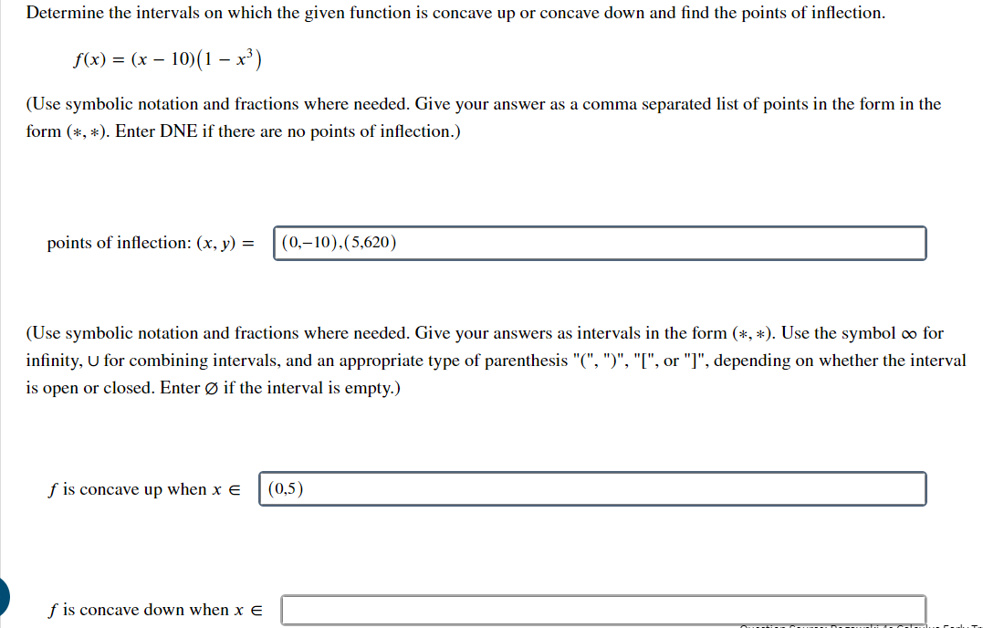 Solved Determine the intervals on which the given function | Chegg.com