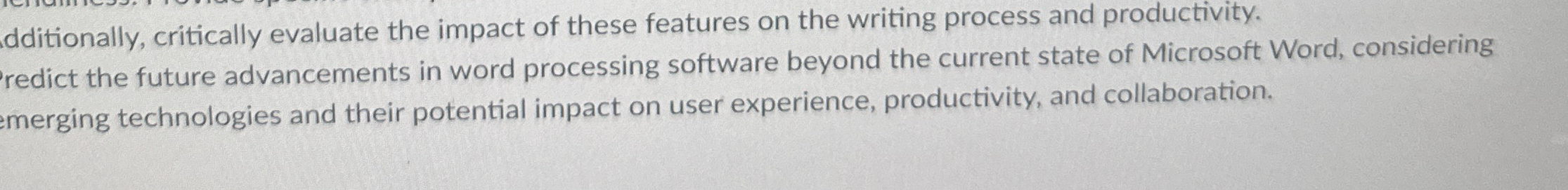Solved Predict the future advancements in word processing | Chegg.com