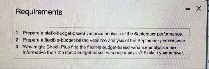 Solved Requirements 1. Prepare a static-budget-based | Chegg.com