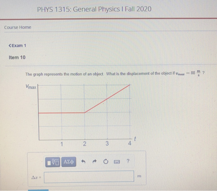 PHYS 1315: General Physics I Fall 2020 Course Home | Chegg.com