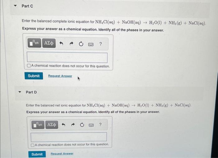 Solved Enter the balanced complete ionic equation for | Chegg.com