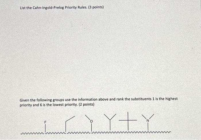 Solved List the Cahn-Ingold-Prelog Priority Rules. ( 3 | Chegg.com