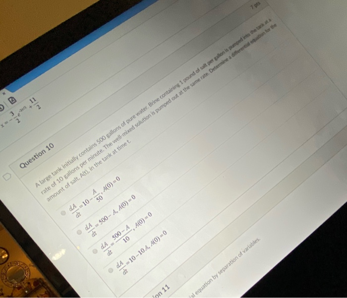 Solved 3.0-2x = 3,x(0) = 4 1 2+ Question 9 solve the given | Chegg.com
