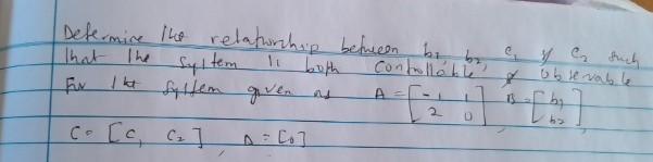 Solved Defermine the relationship between b1,b2,c1 ﻿& c2 | Chegg.com