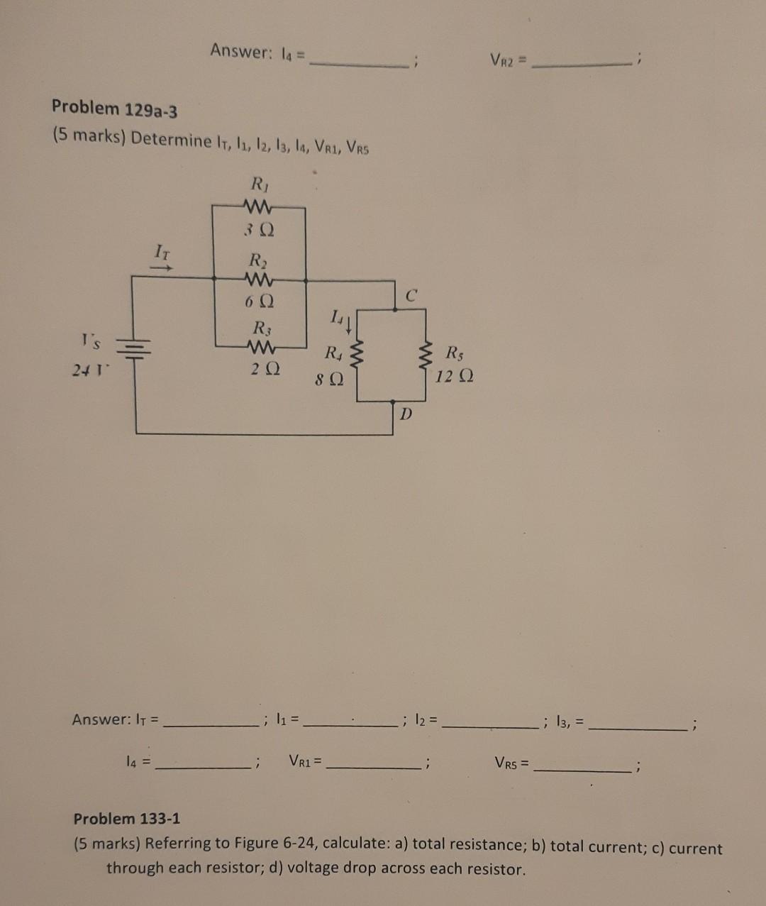 Solved Problems 119-1 (2 marks) Determine RT between | Chegg.com
