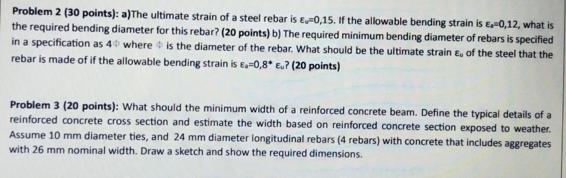 Solved Problem 2 ( 30 points): a)The ultimate strain of a | Chegg.com