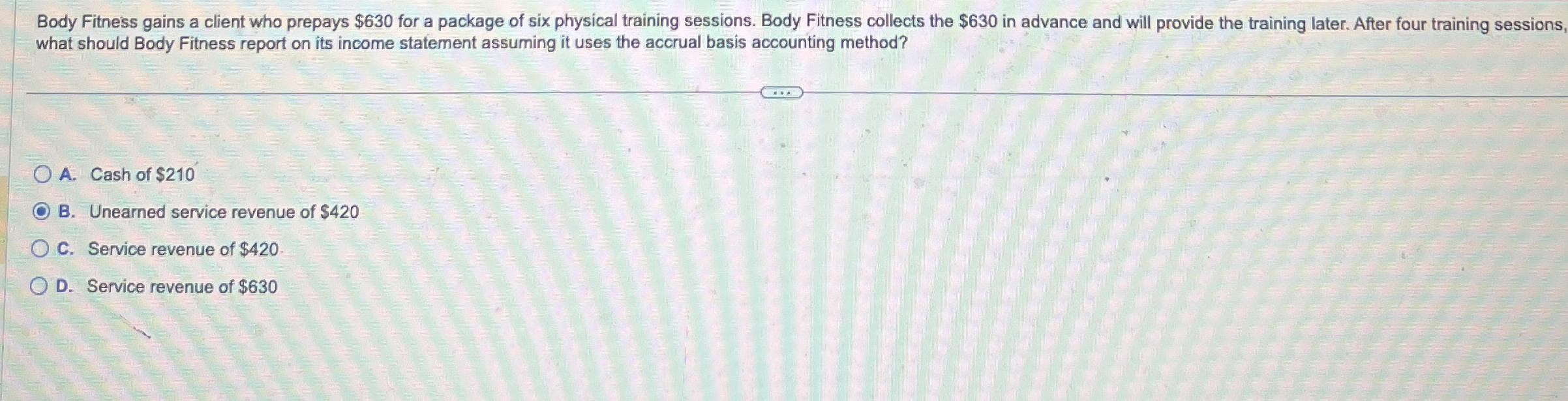 Body Fitness gains a client who prepays $630 ﻿for a | Chegg.com