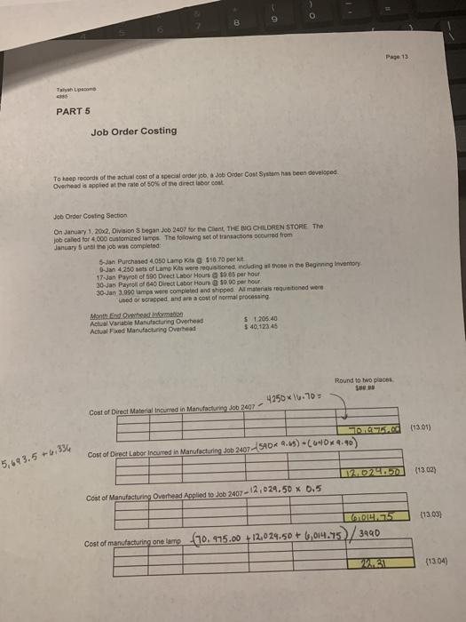 Solved I just need help verifying that the answers in the | Chegg.com