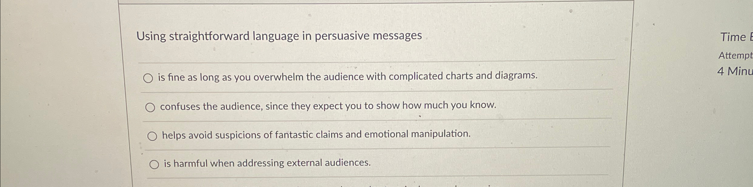 Solved Using straightforward language in persuasive | Chegg.com