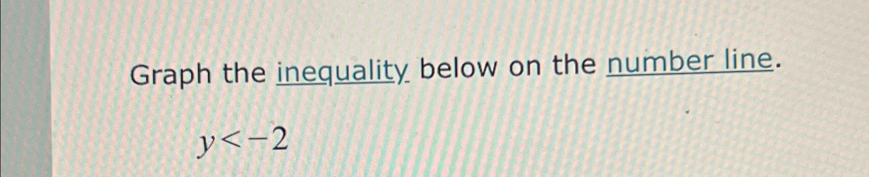 Solved Graph the inequality. below on the number line.y