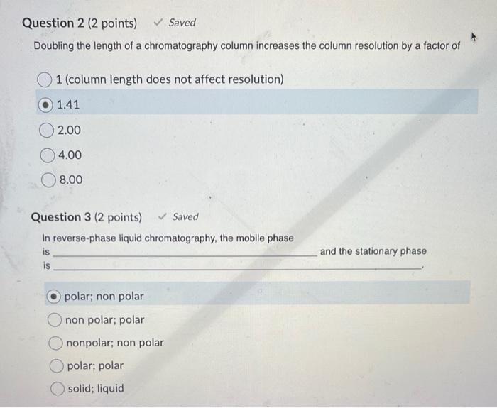 Solved Doubling The Length Of A Chromatography Column