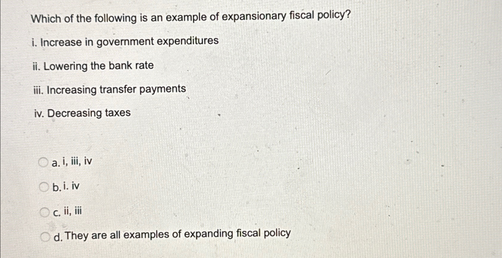 Solved Which of the following is an example of expansionary | Chegg.com