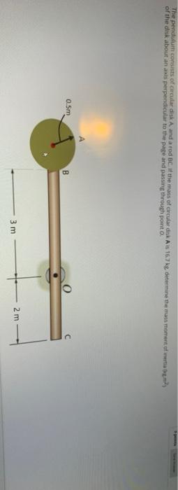 Solved The pendulum consists of circular disk A and a rod | Chegg.com