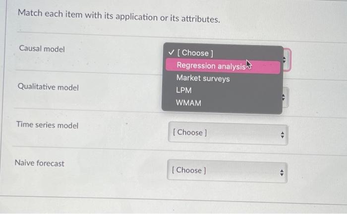 Solved Match each item with its application or its | Chegg.com