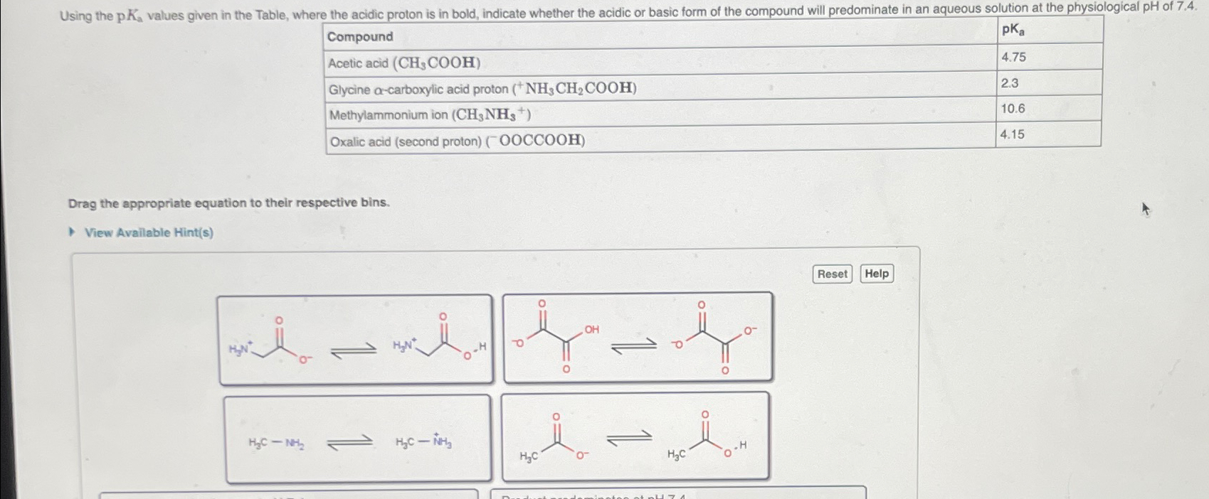 Solved Using the pKa ﻿values given in the Table, where the | Chegg.com