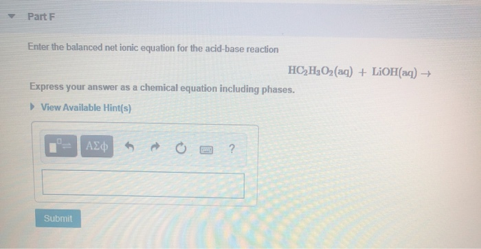 Solved Part A Enter the balanced complete ionic equation for | Chegg.com