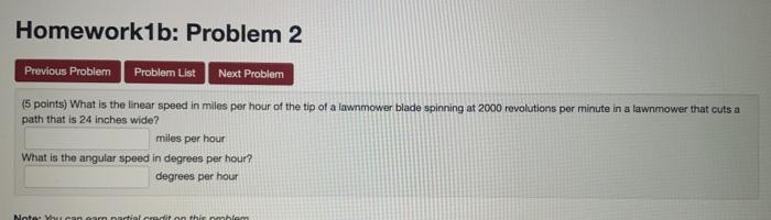 Solved Homework1b: Problem 2 Previous Problem Problem List | Chegg.com