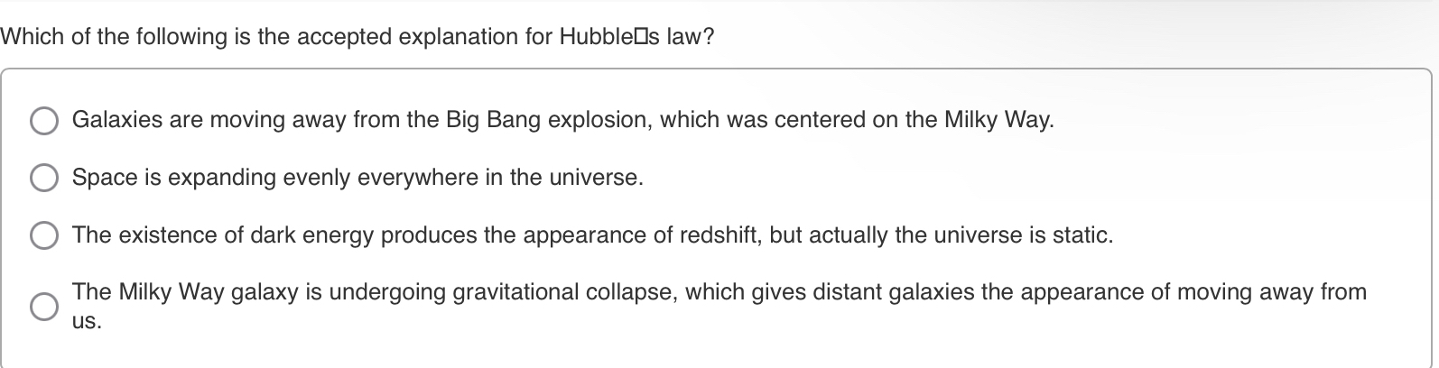 Solved Which of the following is the accepted explanation | Chegg.com