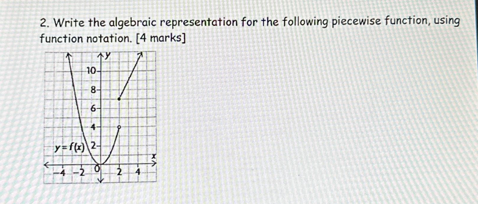 Solved Write the algebraic representation for the following | Chegg.com