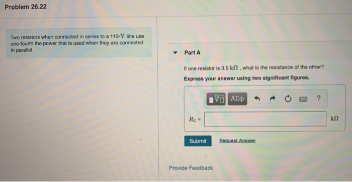 Solved Problem 26.22 Two resistors when connected in series | Chegg.com