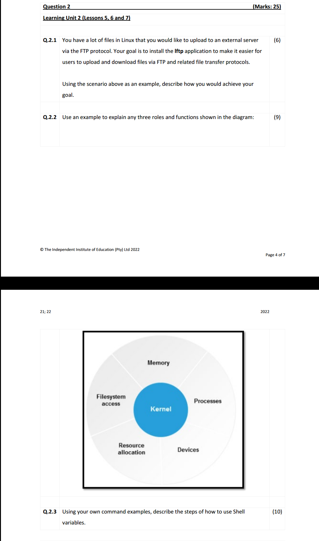 Solved Learning Unit 2 (Lessons 5, 6 and 7) Q.2.1 You have a | Chegg.com