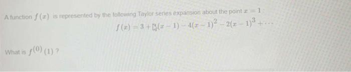 Solved A function f(x) is represented by the following | Chegg.com