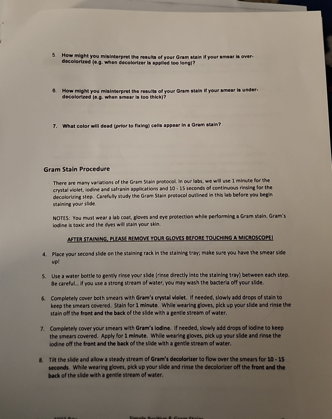 Solved How might you misinterpret the results of your Gram | Chegg.com