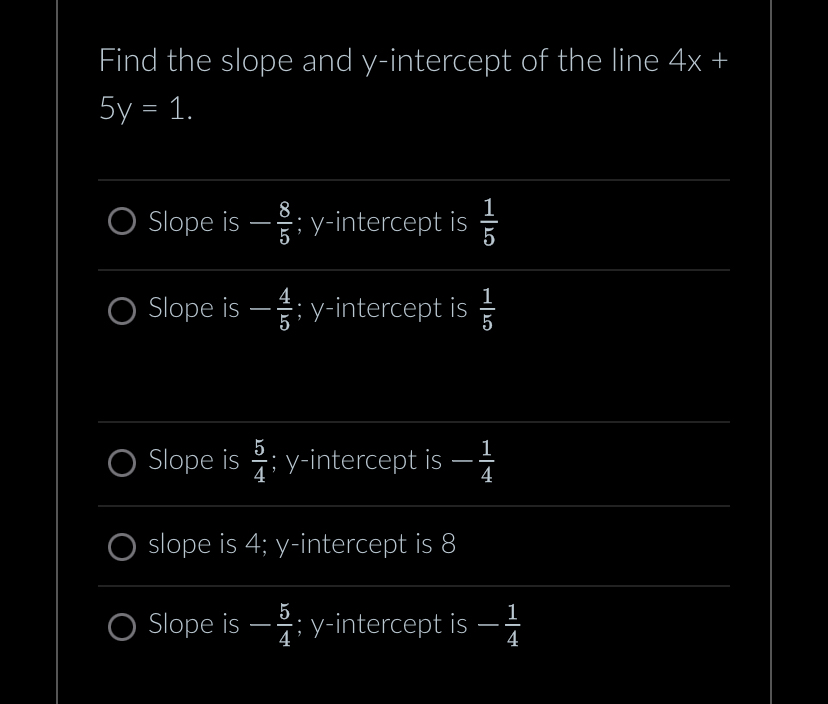 Solved Find the slope and y-intercept of the line | Chegg.com