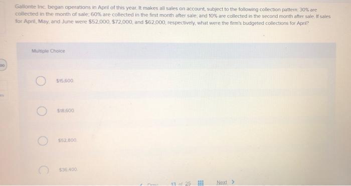 Solved Gallonte Inc began operations in April of this year. | Chegg.com