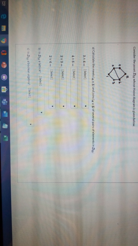 Solved Consider the poset D12 whose Hasse diagram is given | Chegg.com