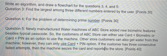 Solved Write an algorithm, and draw a flowchart for the | Chegg.com