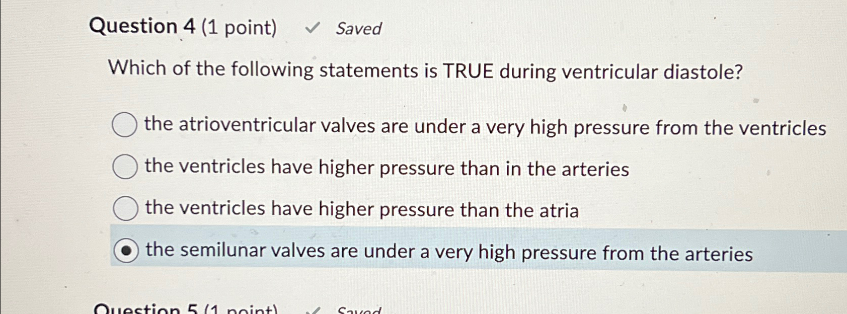 Solved Question 4 (1 ﻿point) ﻿SavedWhich of the following | Chegg.com