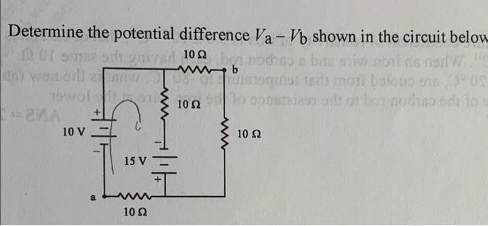 Solved Determine the potential difference Va - Vb shown in | Chegg.com