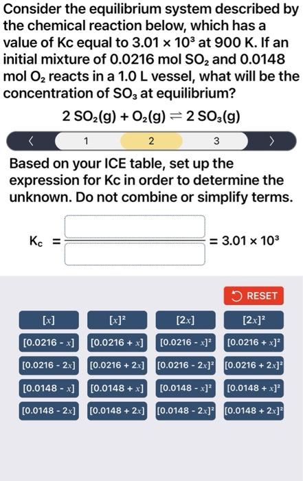 Solved Consider the equilibrium system described by the | Chegg.com