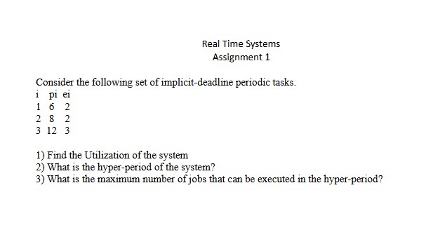 Solved Consider the following set of ﻿implicit-deadline | Chegg.com