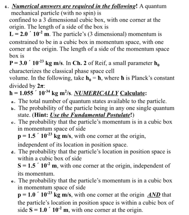 Solved 4. Numerical answers are required in the following! A | Chegg.com