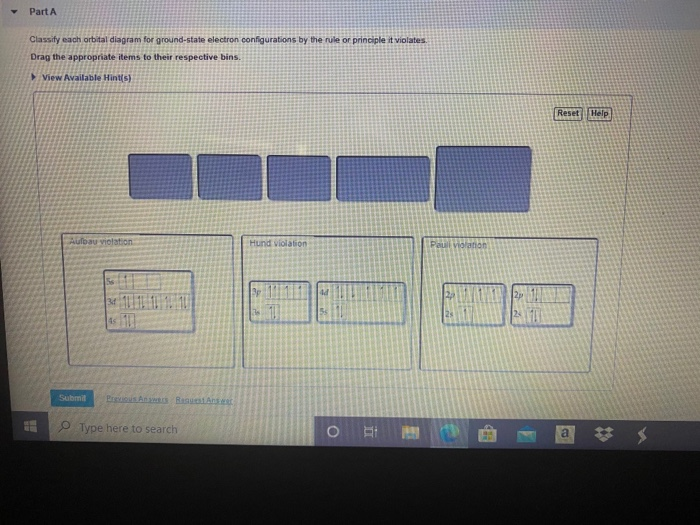 Solved Part A Classify each orbital diagram for ground-state | Chegg.com