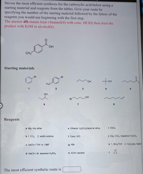 Solved Devise the most efficient synthesis for the | Chegg.com