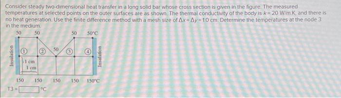 Solved Consider steady two-dimensional heat transfer in a | Chegg.com