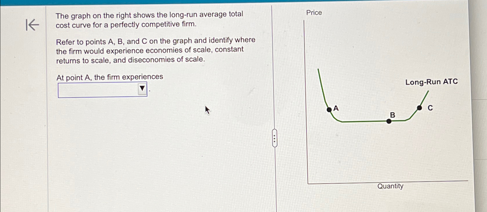 Solved The graph on the right shows the long-run average | Chegg.com