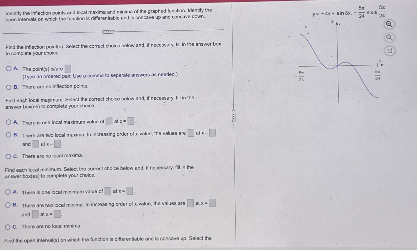 Solved Identify the inflection points and local maxima and | Chegg.com