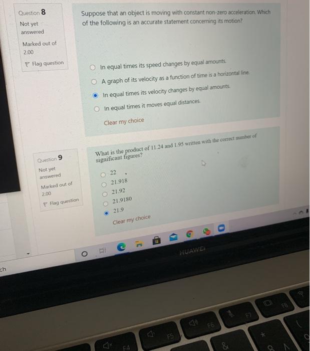 Solved Question 8 Suppose that an object is moving with | Chegg.com