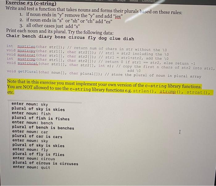 Solved Medli Comment Exercise 3 C String Write And Test A 