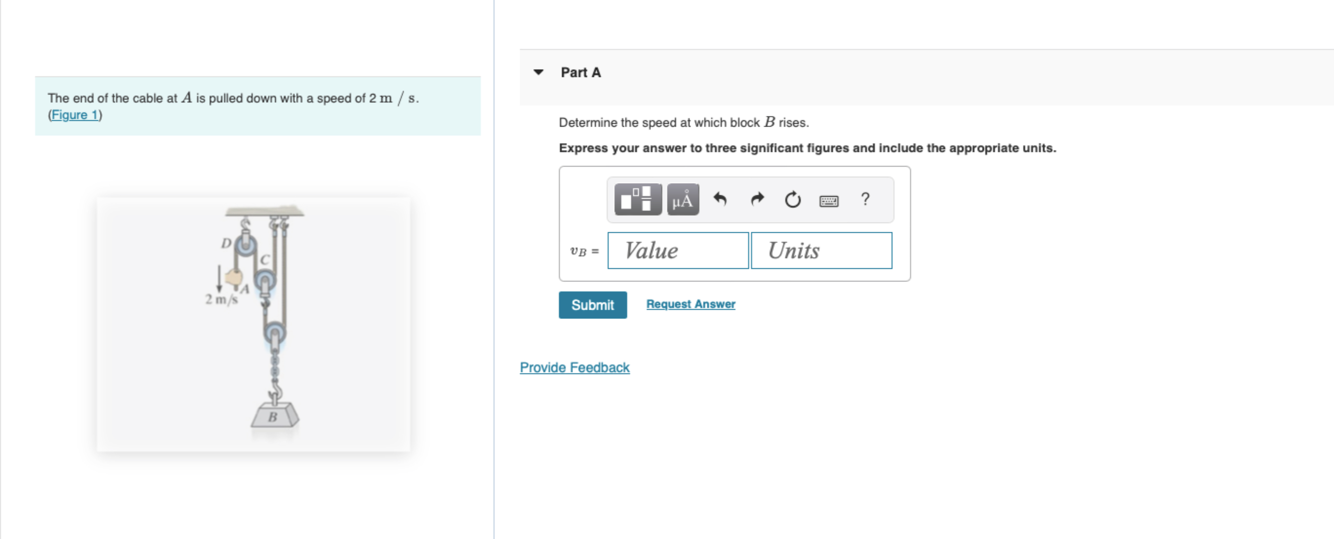 Solved The end of the cable at A ﻿is pulled down with a | Chegg.com