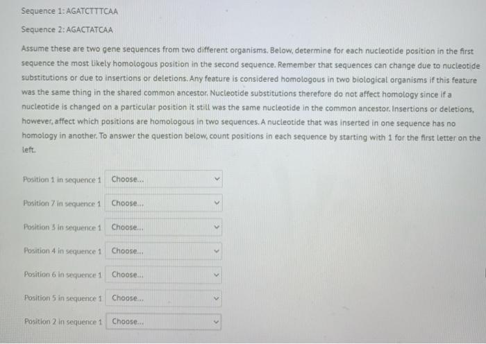 Solved Options : a) Position 6 in sequence 2b) Position 1 in | Chegg.com