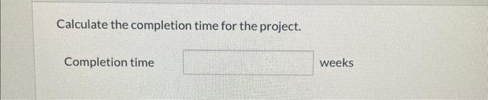 Solved Use the following project information. Calculate | Chegg.com