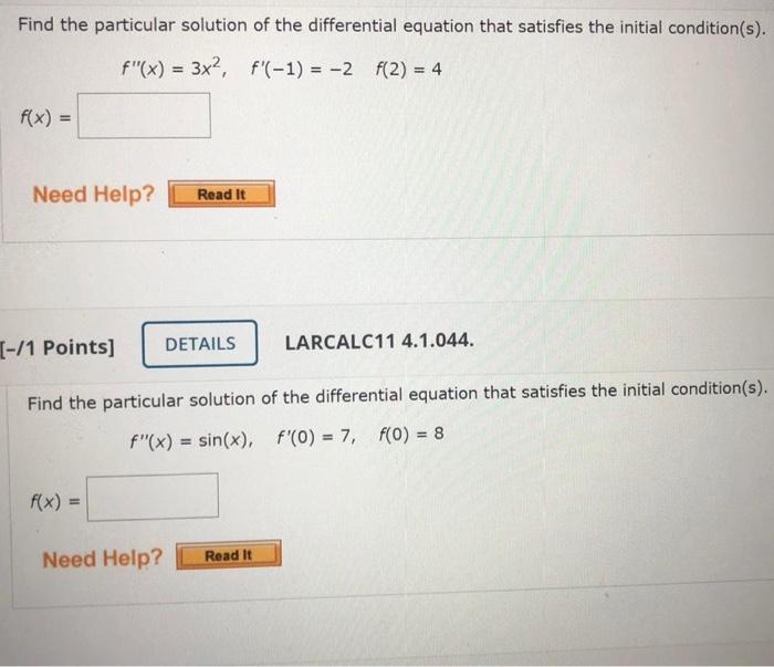 Solved Find the particular solution of the differential | Chegg.com