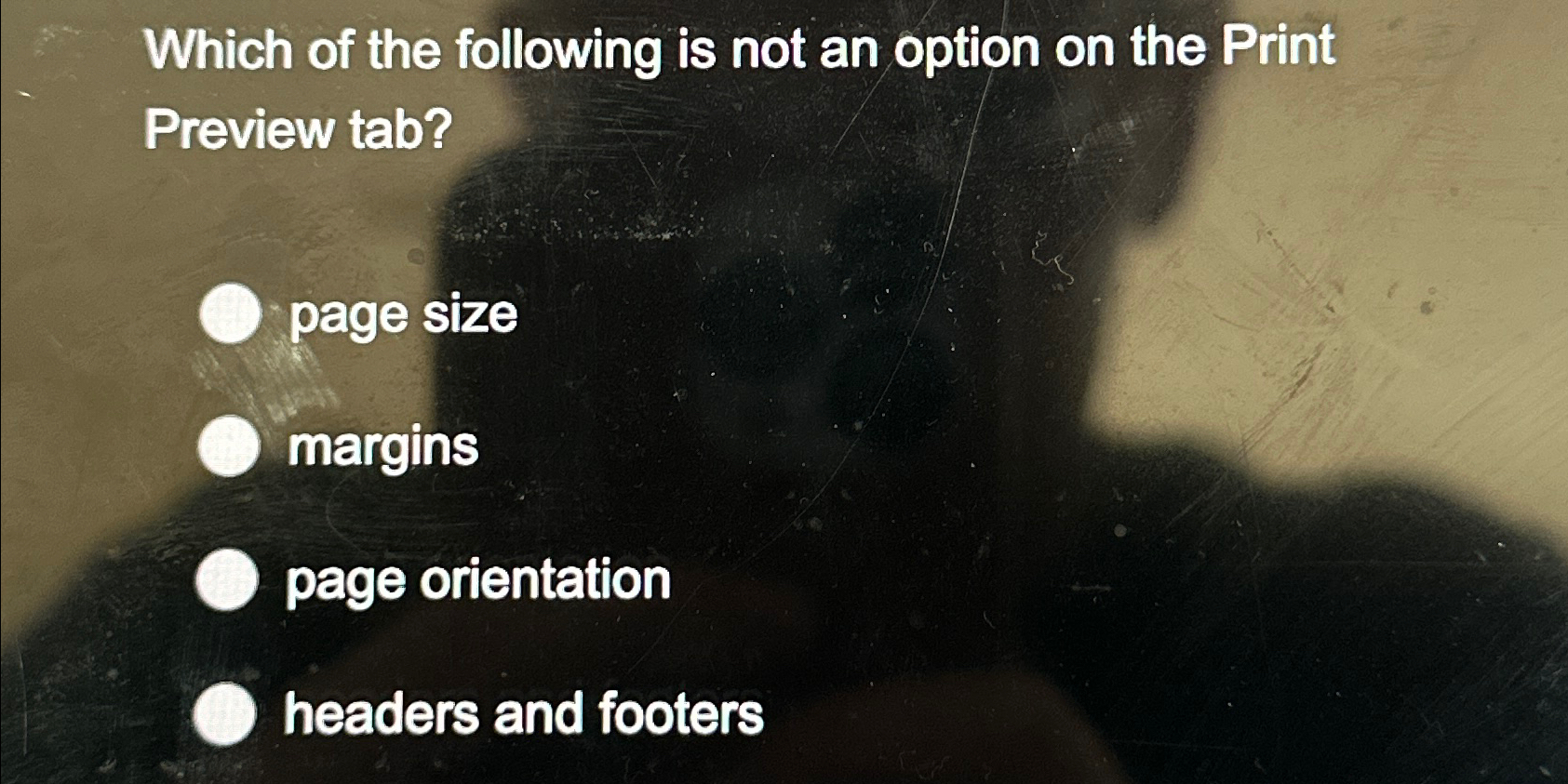 Solved Which of the following is not an option on the Print | Chegg.com