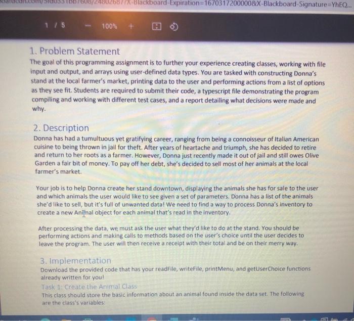 Solved 1. Problem Statement The goal of this programming | Chegg.com